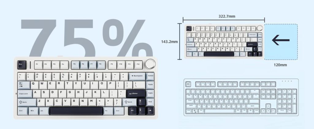 AULA F75 Mechanical Keyboard | 75% Layout, Customizable RGB