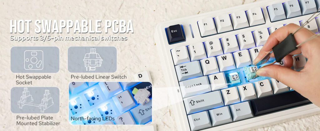 AULA F75 Mechanical Keyboard | 75% Layout, Customizable RGB