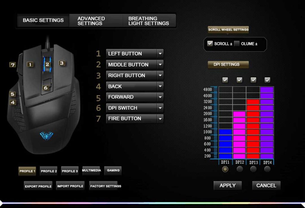AULA S12 Gaming Mouse – 7 Macro Keys & Breathing Light