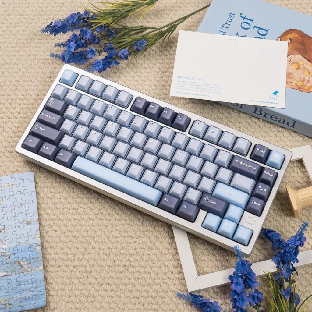 Blue Coconut Bubble Keycaps – 164 Keys