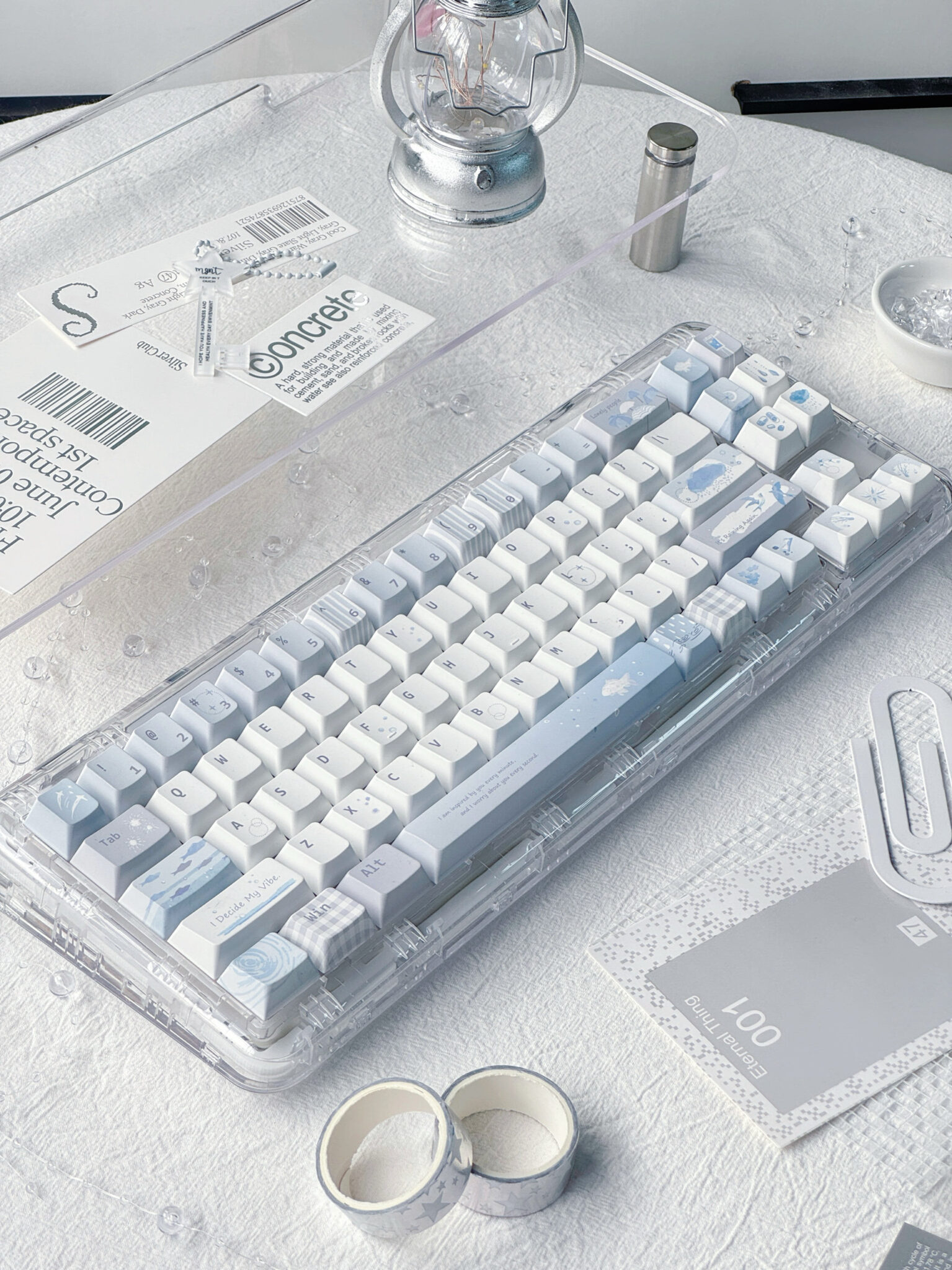 Minimalist blue fresh and cool keycaps