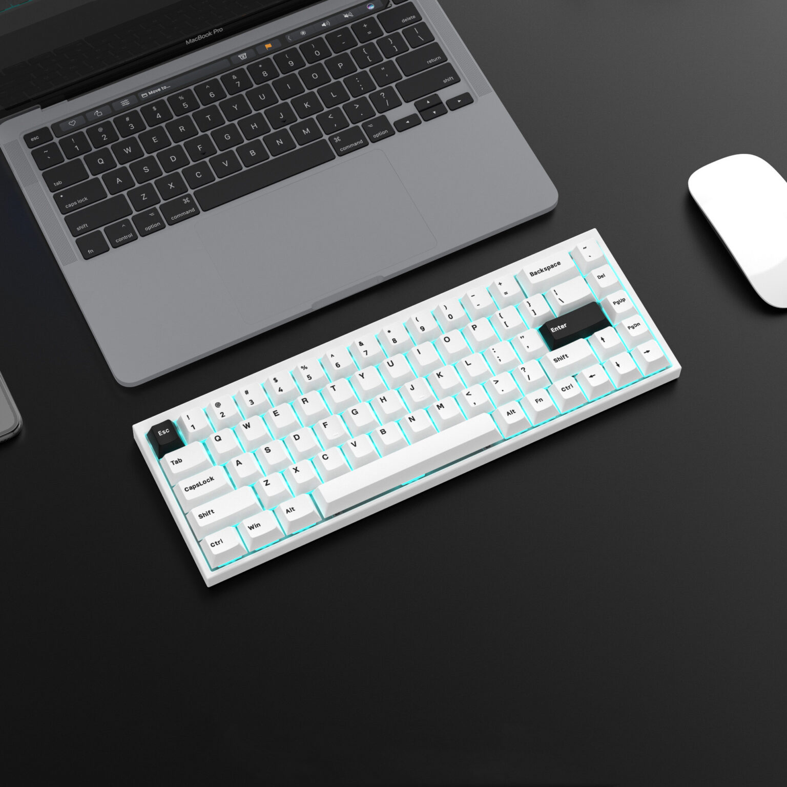 Black and White Two-Tone Keycaps