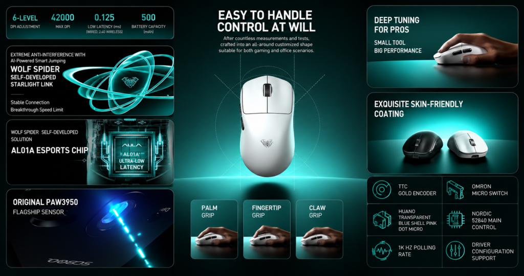 Aula SC800 MAX Dual 8K Wireless Gaming Mouse
